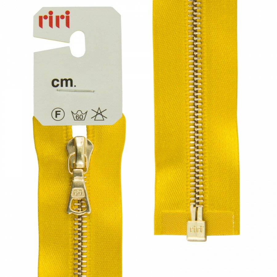 Молния металл, Gold, разъёмная 1 замок, на атласной тесьме, 4 мм, 70 см, цвет 5339, горчичный