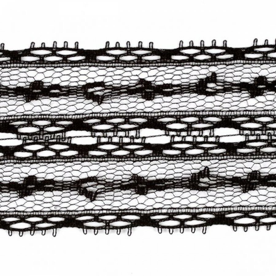 Кружево-трикотаж TBY 741-2B шир.50мм цв. черный уп.45,7м