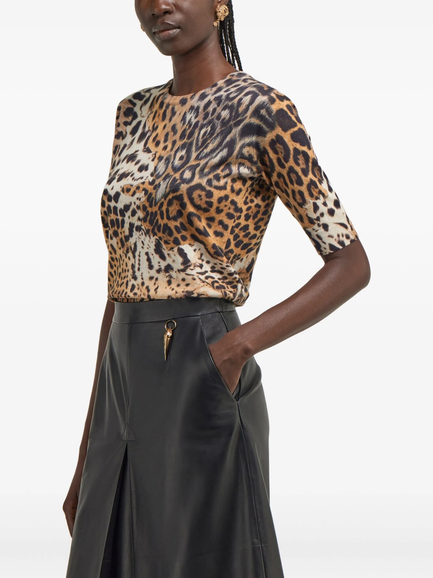 Футболка Roberto Cavalli, размер 44, brown — фото 1