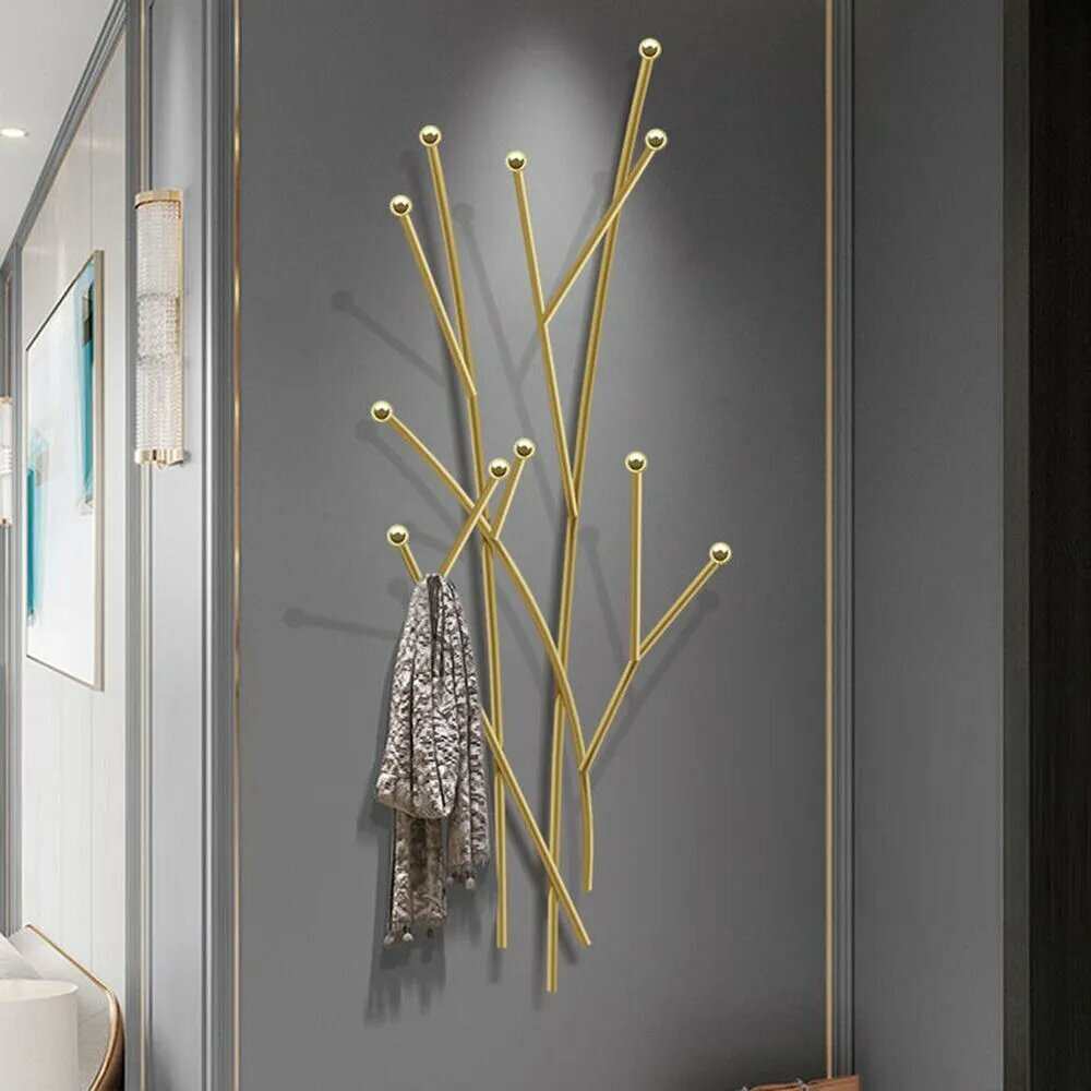 Настенная вешалка "Elliott", золотистая, настенная, размеры 31см x 80см x 10см