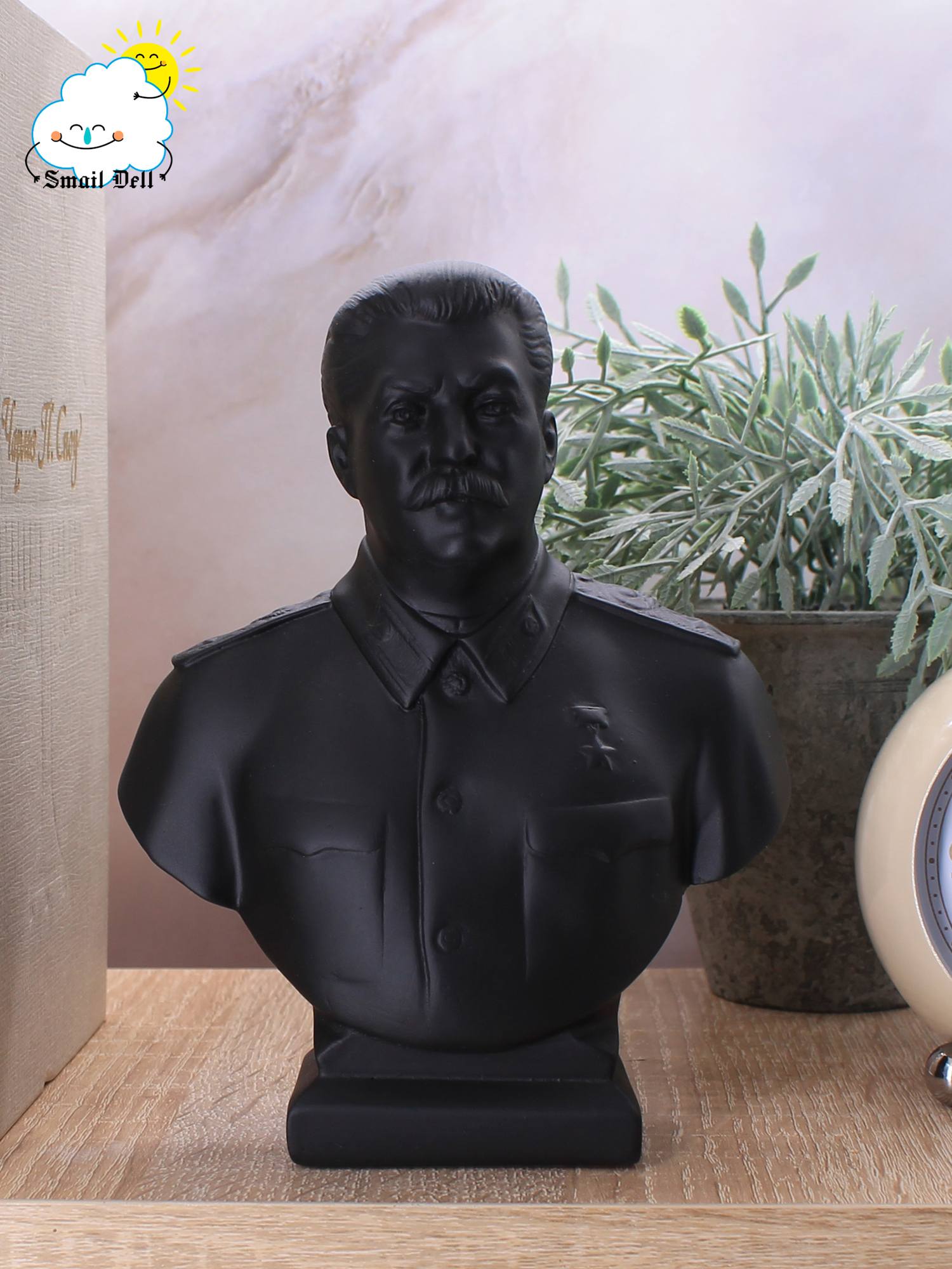 Интерьерная статуэтка Бюст И. В Сталин , 16 см , гипс , цвет черный матовый