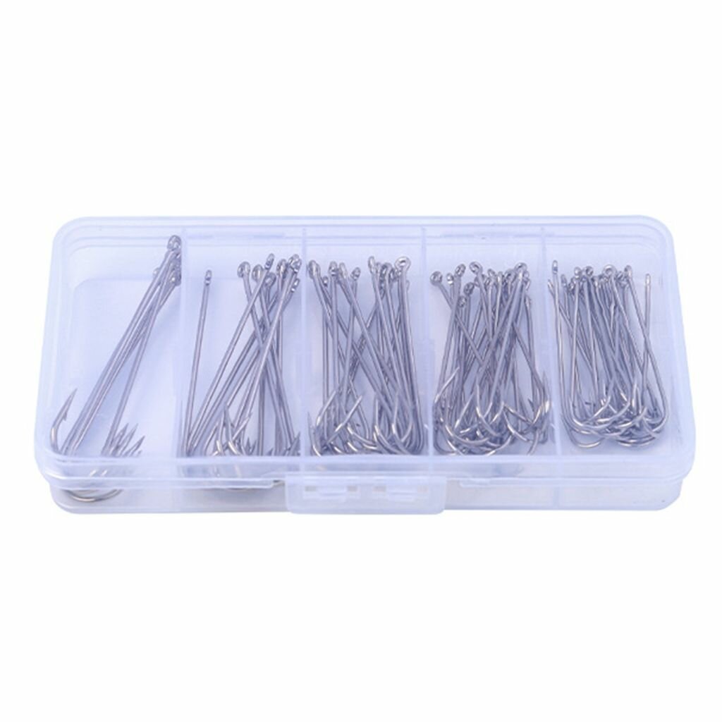 70 шт. Крюки для морской рыбалки с длинным жалом и бородкой