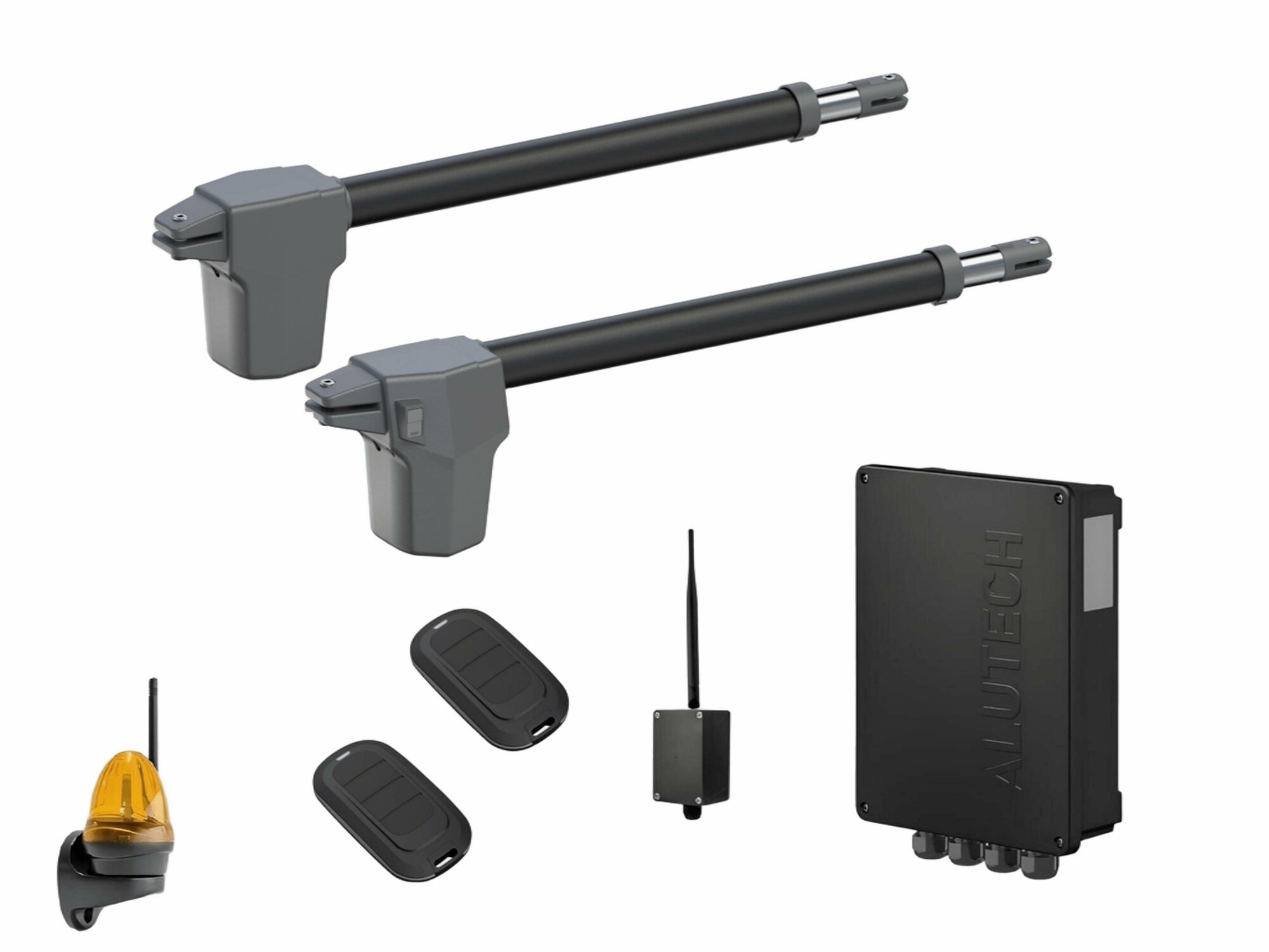 Автоматика для распашных ворот ATW-400KIT L-BT, комплект: 2 привода, блок управления, 2 пульта, лампа, Bluetooth-модуль