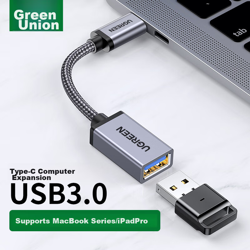 Адаптер OTG Lulian, Конвертер кабеля данных типа C в USB, Разъем USB для автомобиля, Совместим с Apple MacBook, IPad