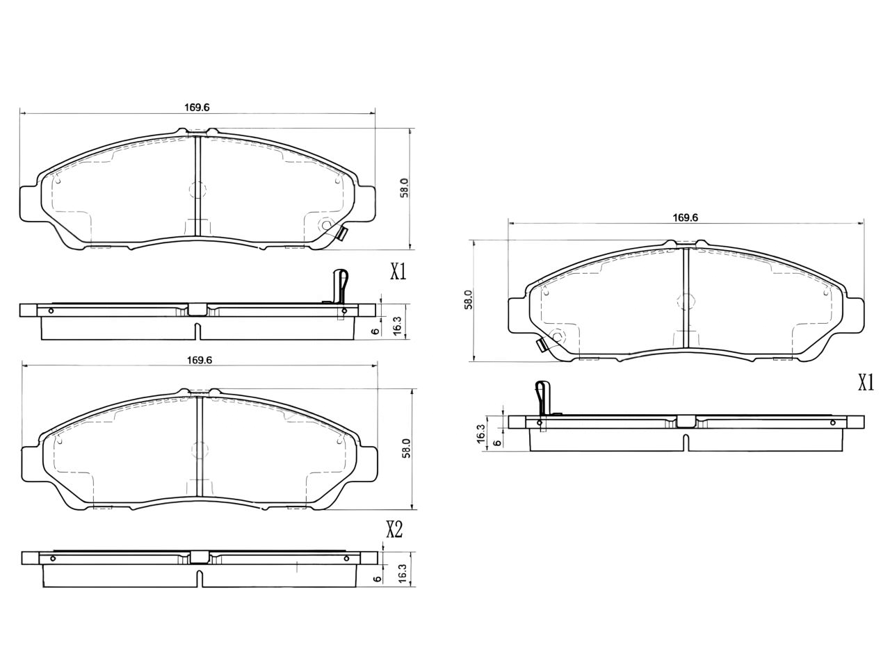 UNIO BRP-20289 (22972580 / 45022STXA00 / 45022STXA01) колодки тормозные диск. передние Honda (Хонда) pilot II 08-, acura