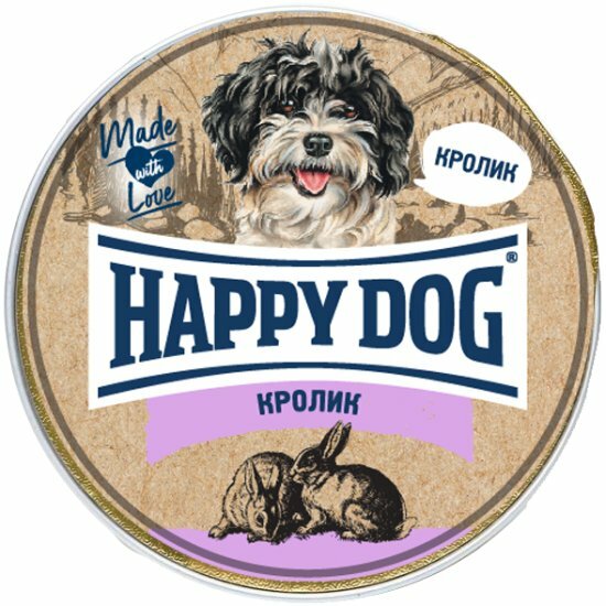 Корм влажный Happy Dog Natur Line для собак, Кролик паштет, 125 г.