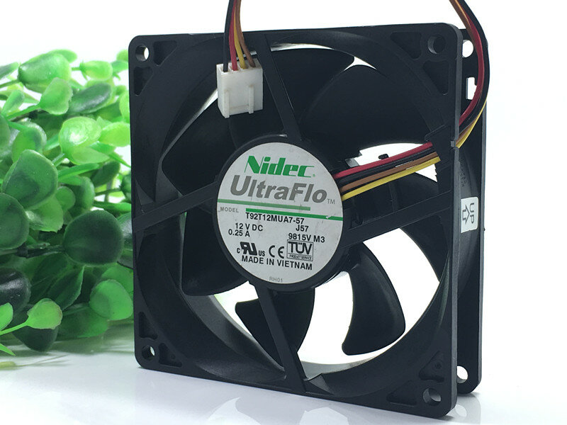 Оригинал Nidec 9025 9CM T92T12MUA7-57 12V 0.25A 4-wire temperature controlled mute Вентилятор