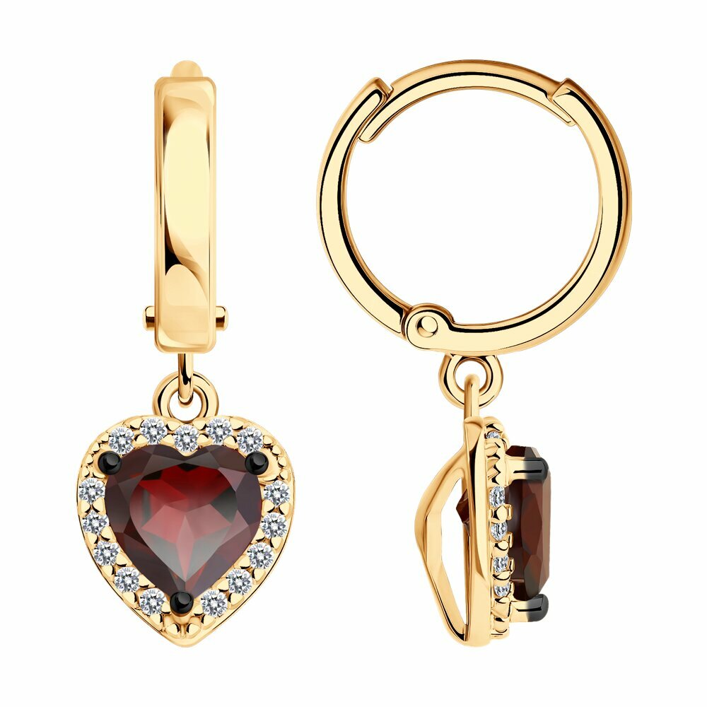 Серьги с подвесками, серебро, 925 проба, золочение