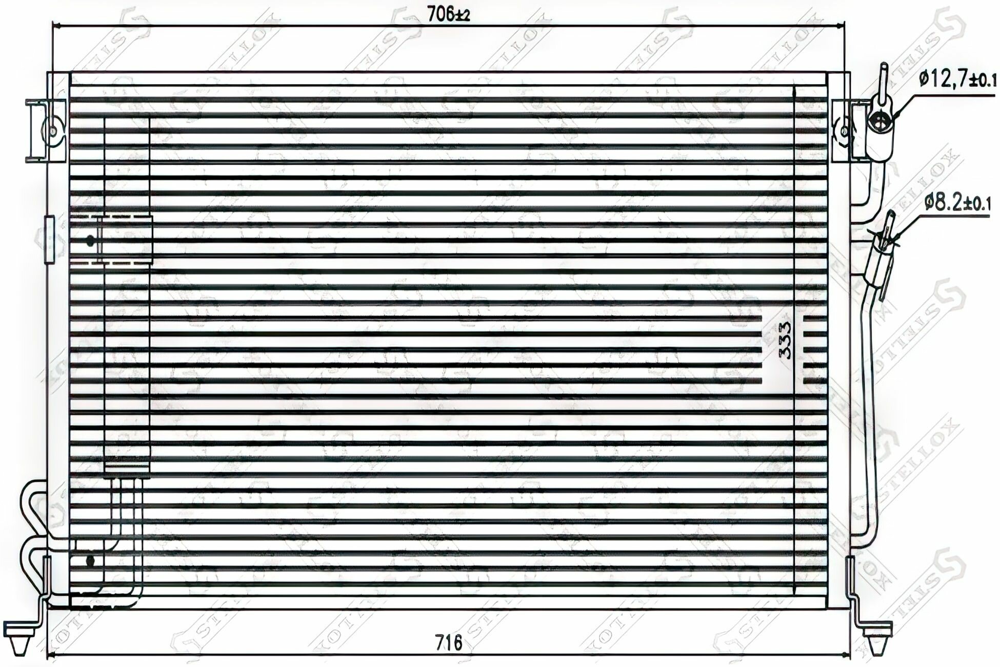 Радиатор кондиционера для Митсубиси Лансер, 6, 7 10-45136-SX STELLOX