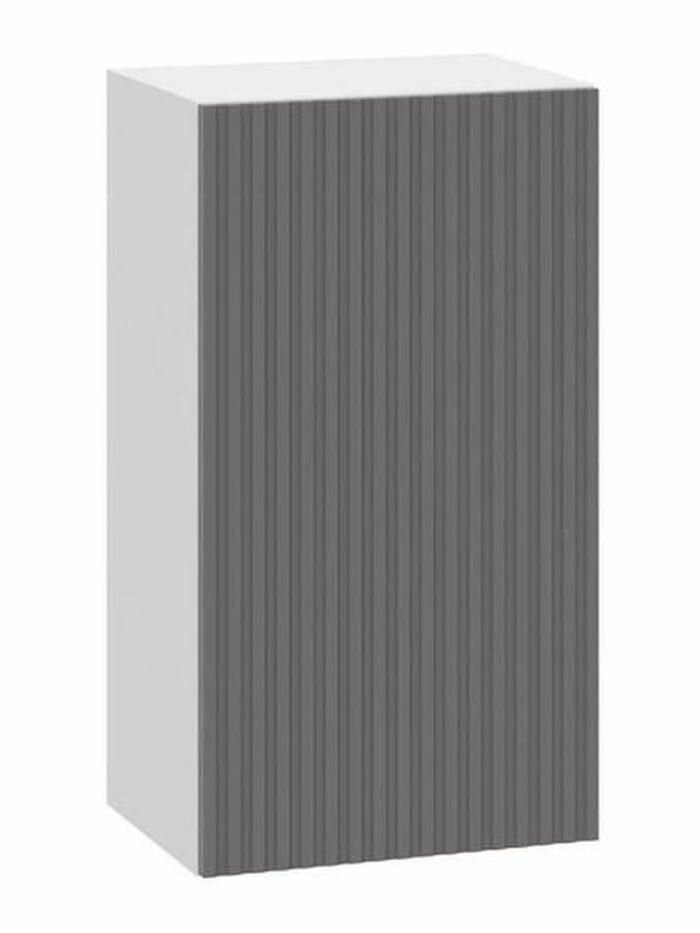 Кухонный модуль навесной, шкаф Стайер с полками, с доводчиками, 40х29.6х72 см, Белый / Грей