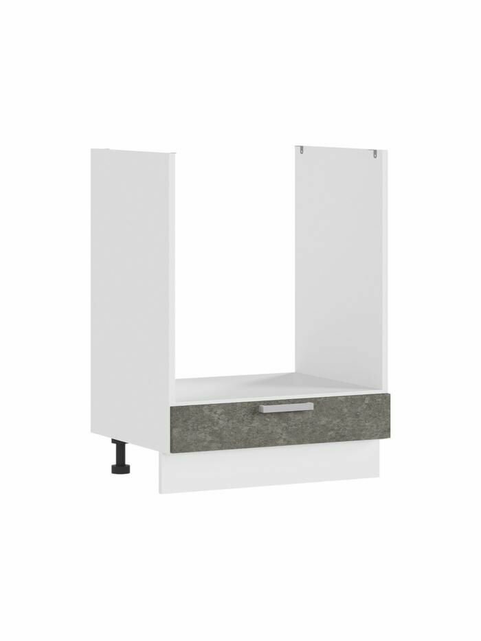 Кухонный модуль напольный, стол под духовку Бридж, 60х46х81.6 см, Белый / Бетон темный