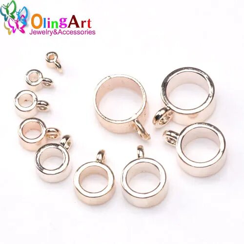 Застежки-клипсы OLINGART для кожаных шнуров 1-10 мм 5mm 24pcs, Желтый, rose gold