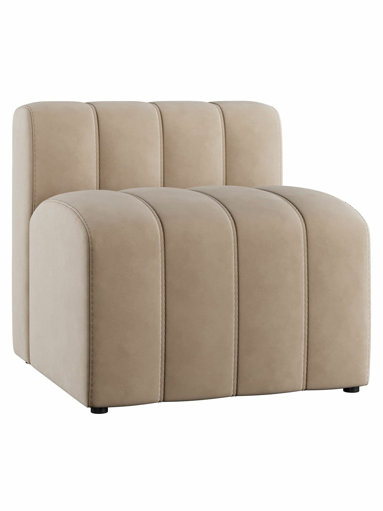 Кухонный диван, уголок Эра, с мягким сиденьем, со спинкой, 67х70х67 см, Бежевый, велюр