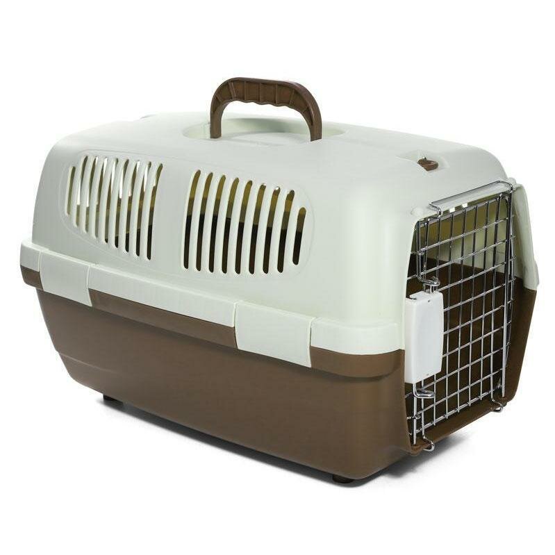 Переноска для животных с металлической дверцей "Спутник" S, капучино, 480*290*280мм, серия TRAVEL, Triol