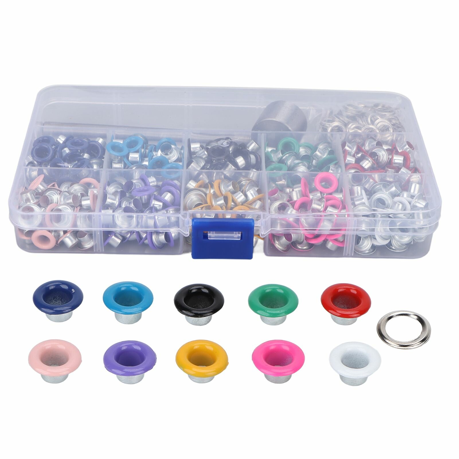 Набор люверсов 5мм 10 цветов для модификации одежды