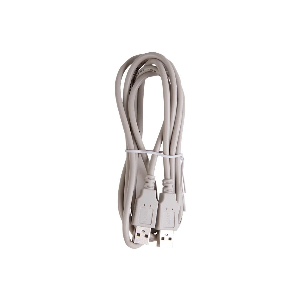 Шнур REXANT USB-A male - USB-A male 1.8M, для использования, изготовлены из высококачественного пластика — фото 1