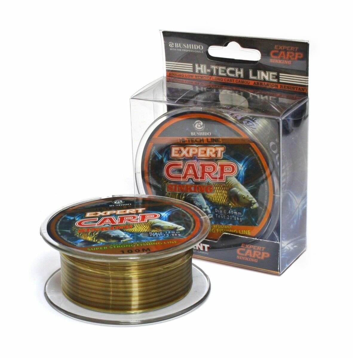 Леска рыболовная BUSHIDO EXPERT CARP sinking 100м. 0,7мм 46,4кг