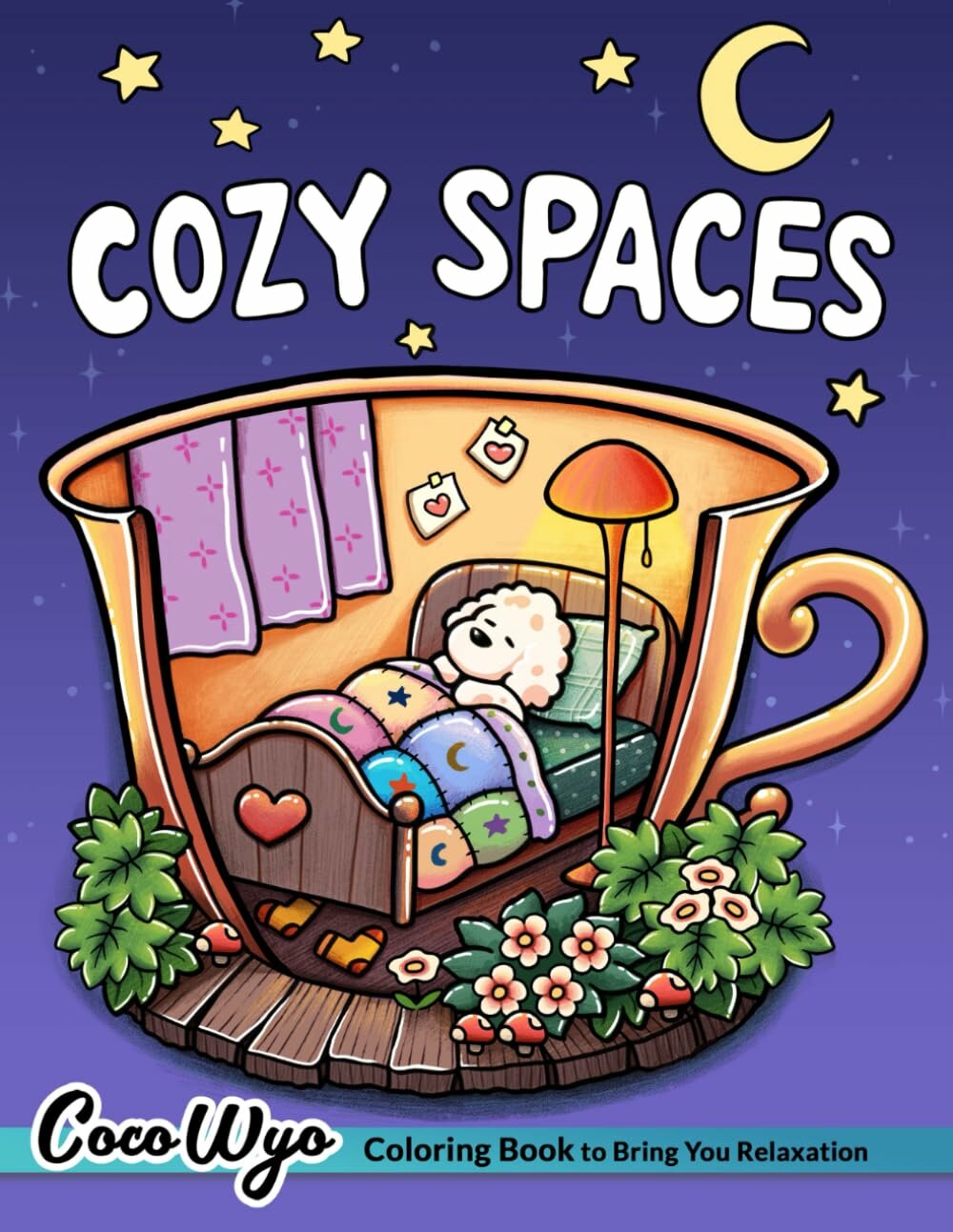 Книга раскраска "Cozy Spaces", антистресс, для взрослых и подростков