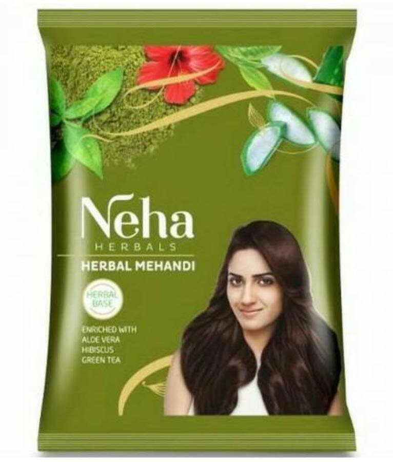 Neha Herbals HERBAL MEHANDI (нэха Хэрбалс, хна на травяной основе, Обогащена Алоэ Вера, Гибискус, Зеленый чай), 15 г.