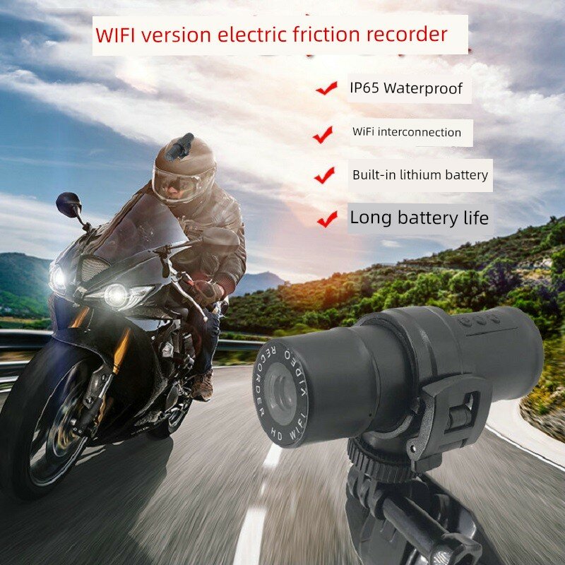 1080P HD Водонепроницаемая велосипедная камера с WiFi для открытых маршрутов — Черный