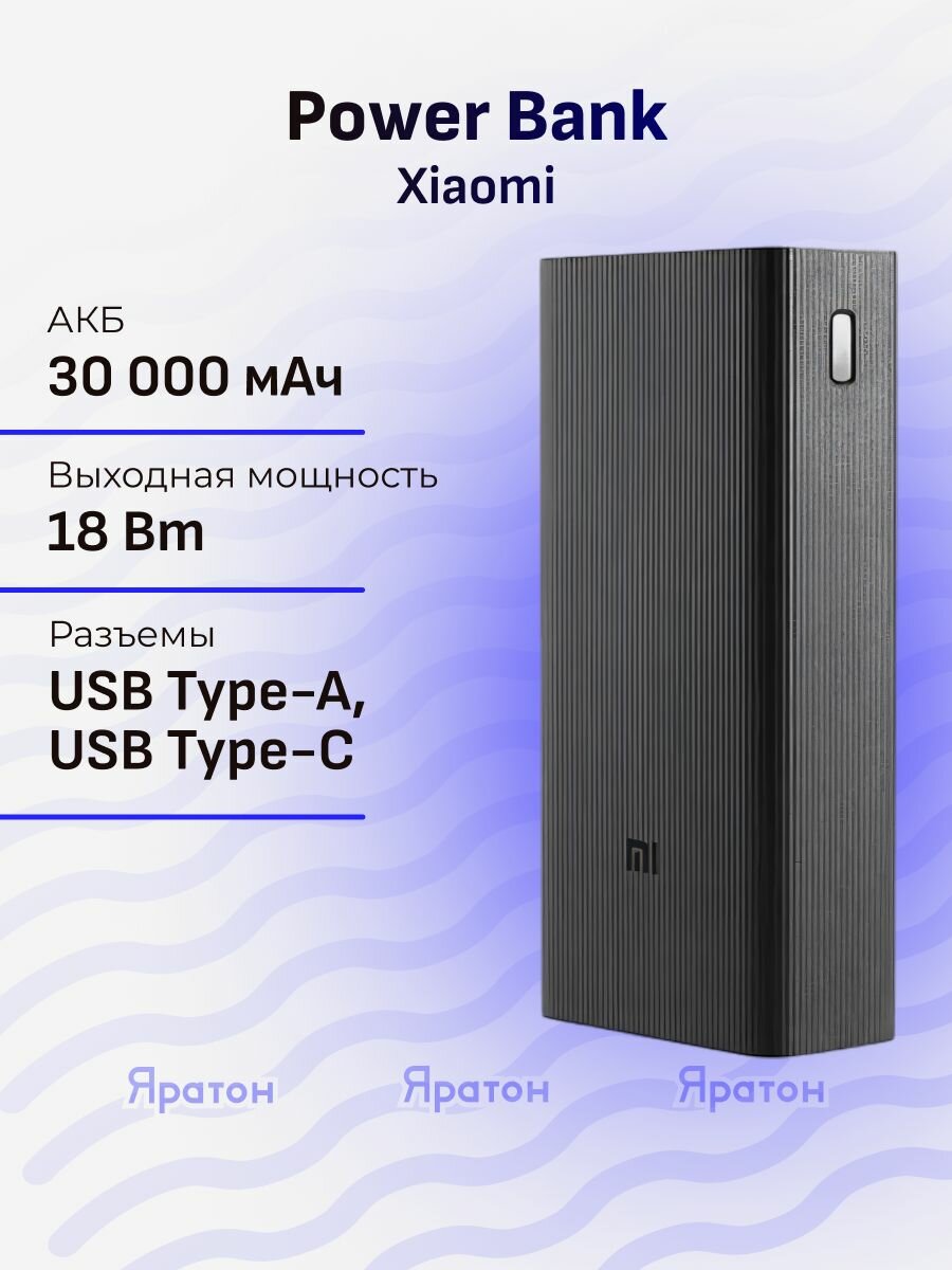 Портативный аккумулятор Xiaomi 18W Power Bank 30000 мАч BHR9126GL