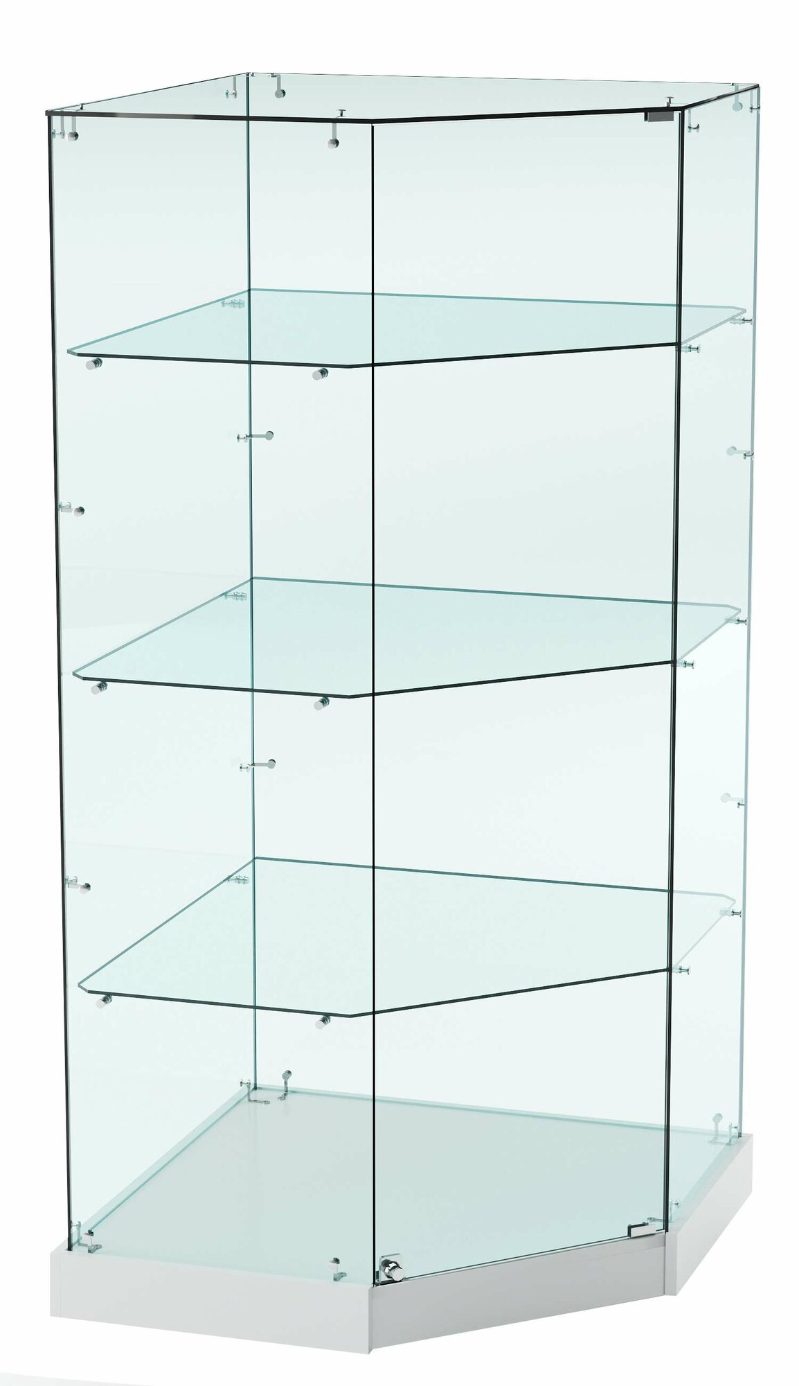 Витрина Хит продаж №15 (угловая пятигранная, закрытая, З/C - стекло), Серый