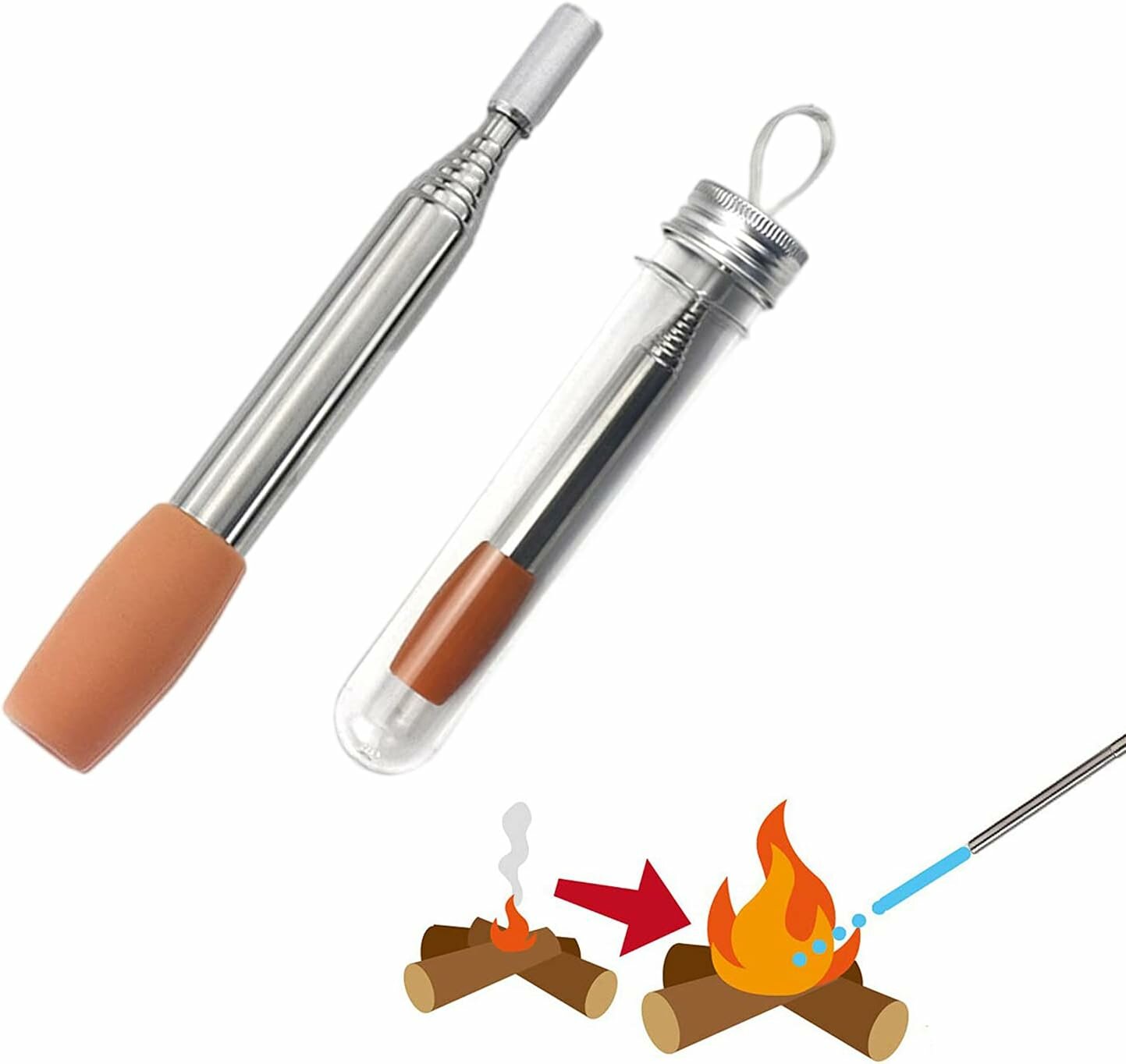 ToneGrip карманный размер, огненные мехи, складная рама из нержавеющей стали, инструмент для костра, силиконовый носик, труба для раздувания огня, костер для летних отпусков, кемпинг, камин, пикник,