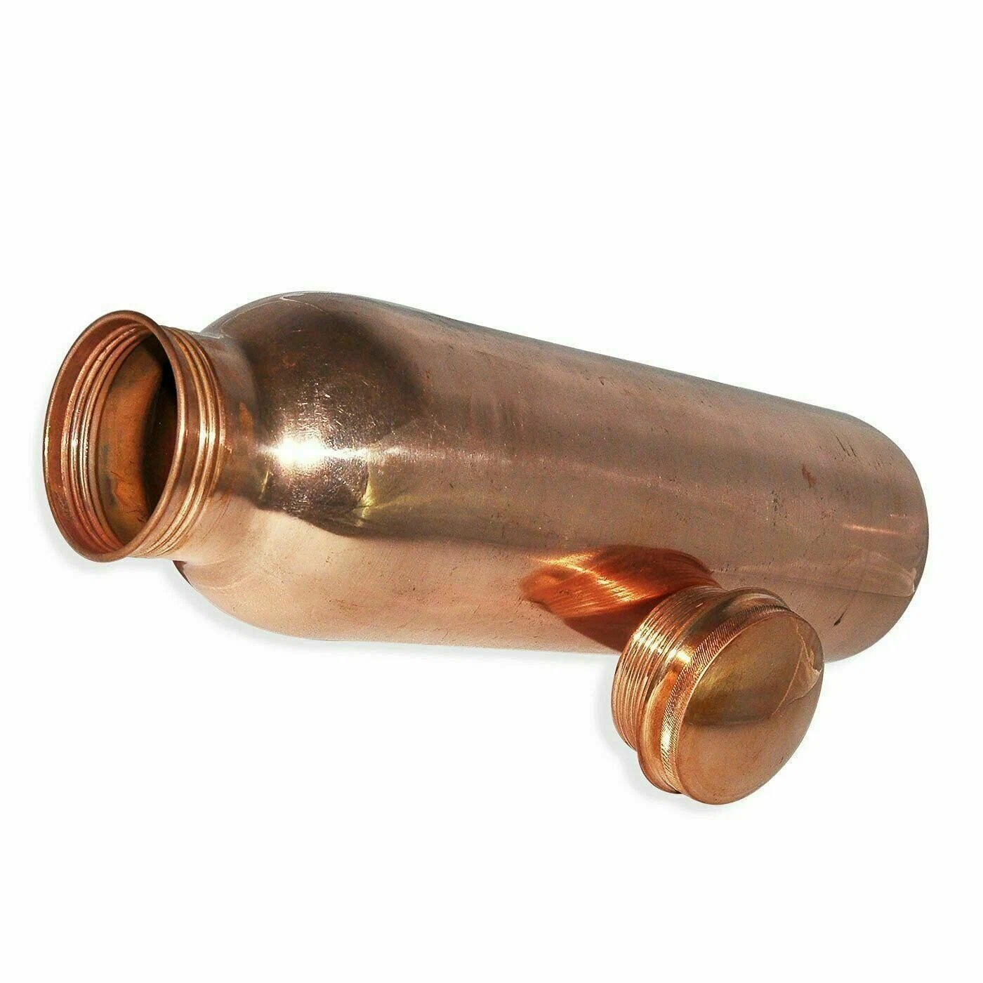 Медная Гладкая бутылка c с пробкой Copper bottle Цельно медная