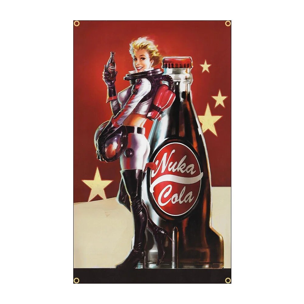 Флаг Fallout 90x150см из полиэстера 120 x 180cm, 4 Grommets