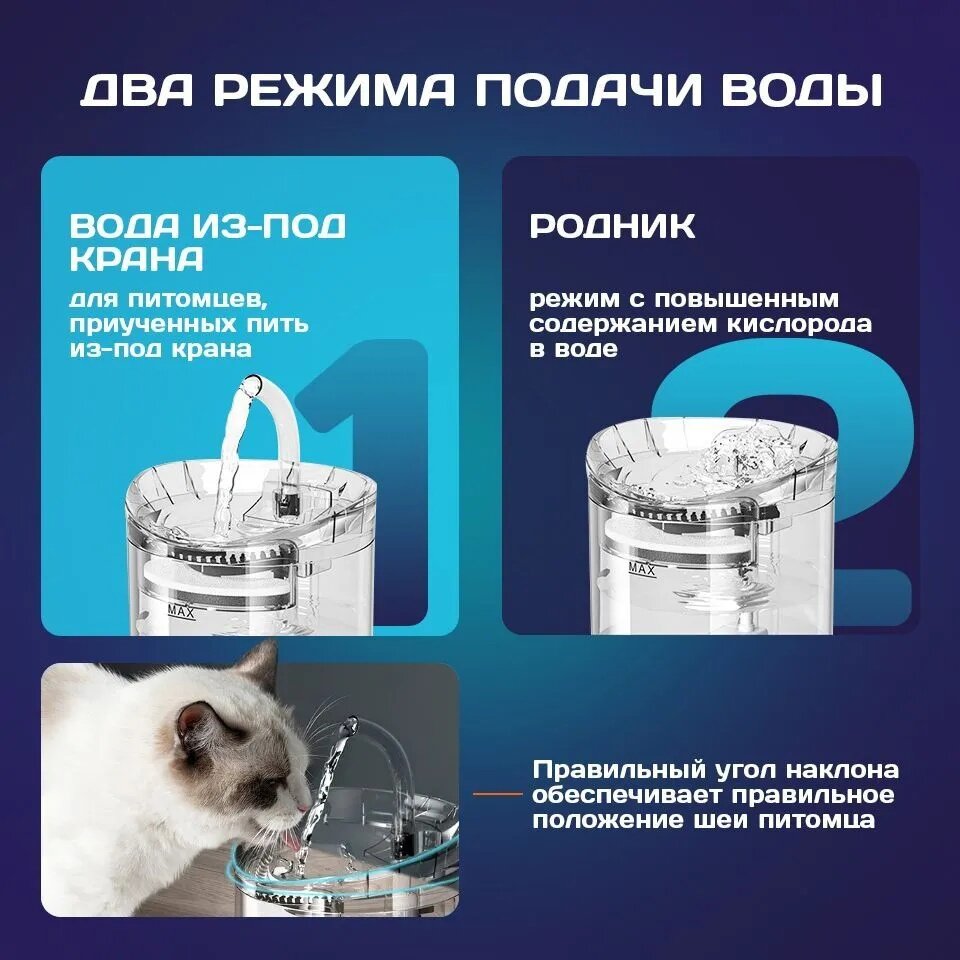 Автопоилка "Фонтан-Кулер", для кошек и собак, с датчиками движения, 8 фильтров