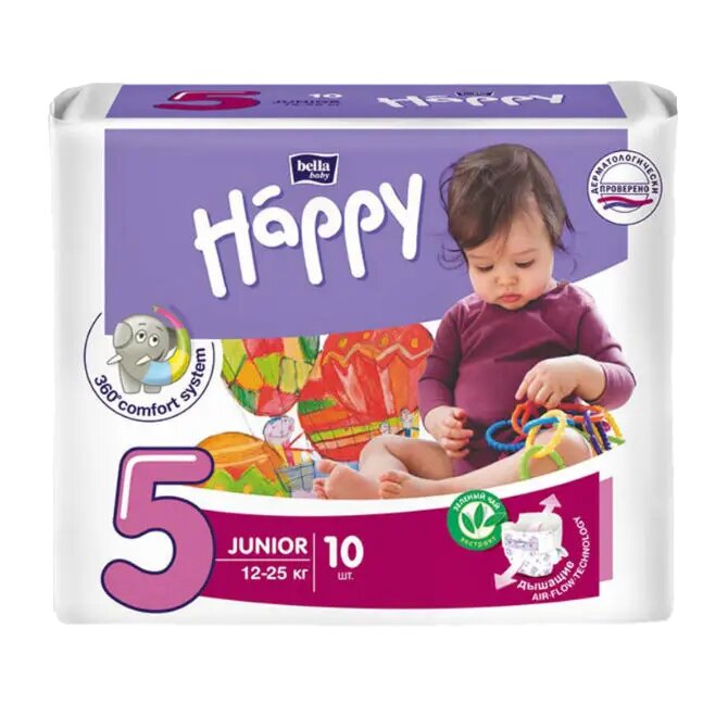 Bella Подгузники Baby Happy 5 Junior 12-25 кг 10 шт