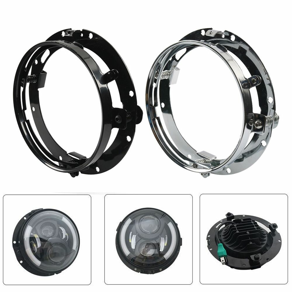 7-дюймовый круглый кронштейн для крепления фары, совместимый с модифицированной стойкой для фары мотоцикла, окрашенной распылением и устойчивой к ржавчине