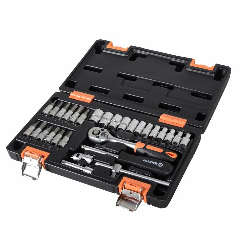 Набор инструмента Вихрь 1/4, CrV, пластиковый кейс, 29 предметов (73/6/7/1)