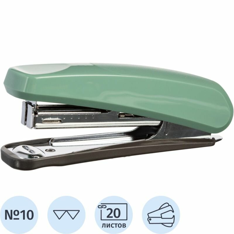 Степлер Комус Elegans(№10) 1111 фисташковый до20л. антистеп