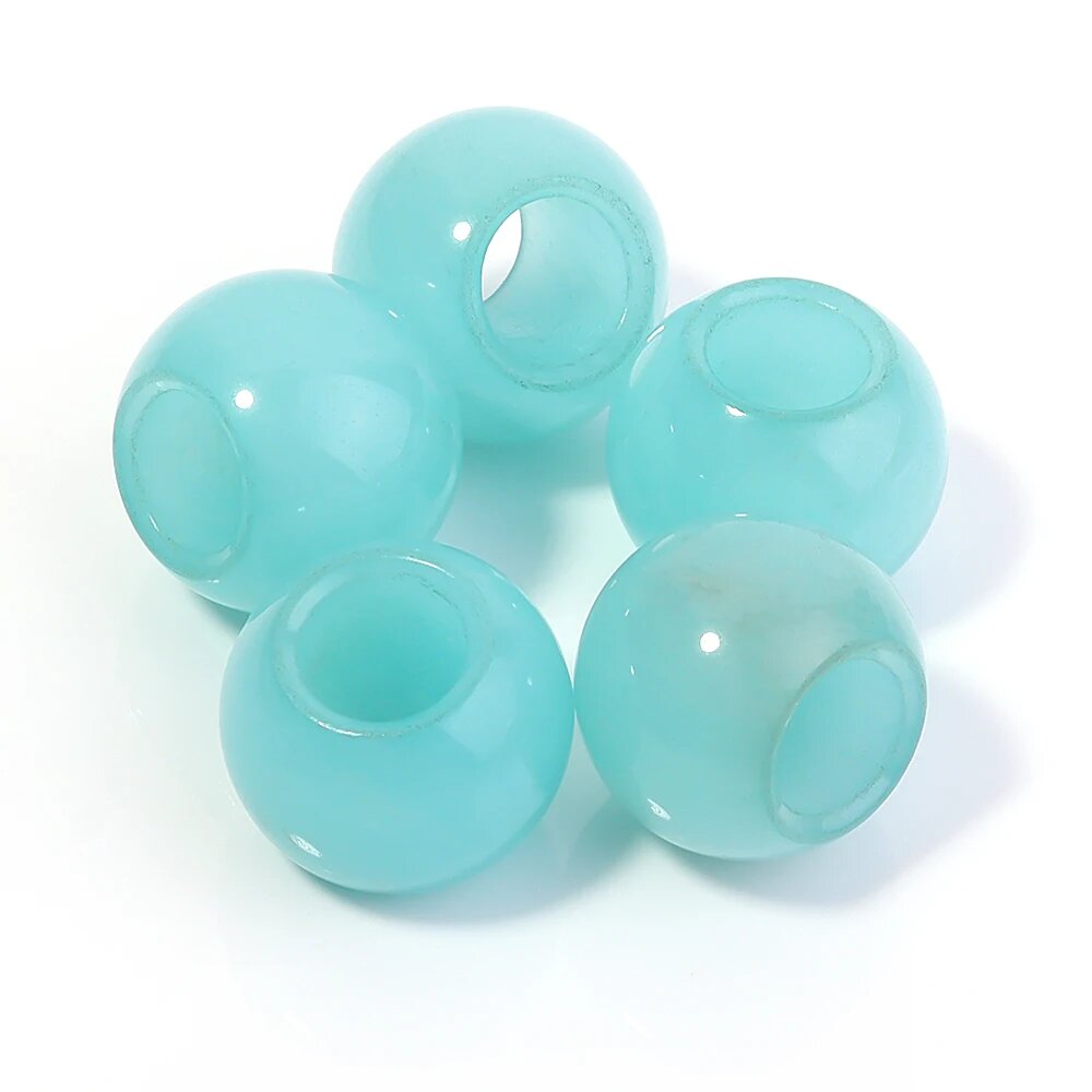 5 шт./лот, бусины из натурального камня с большим отверстием, агат, нефрит, тигровый глаз, бирюзовые свободные бусины для DIY, браслет ручной работы, серьги, аксессуары