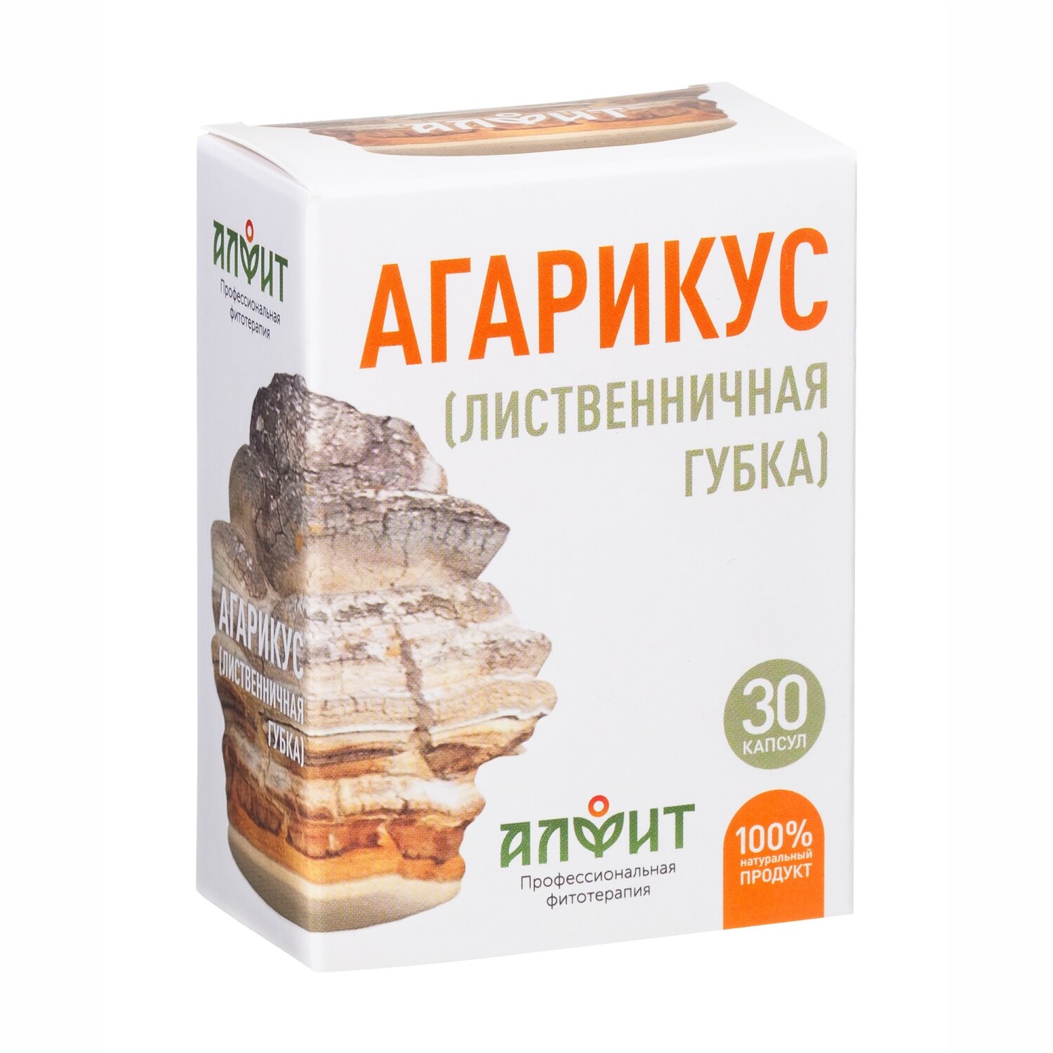 Агарикус (лиственничная губка) для очищения организма от бренда "Алфит", 30 капсул по 470 мг