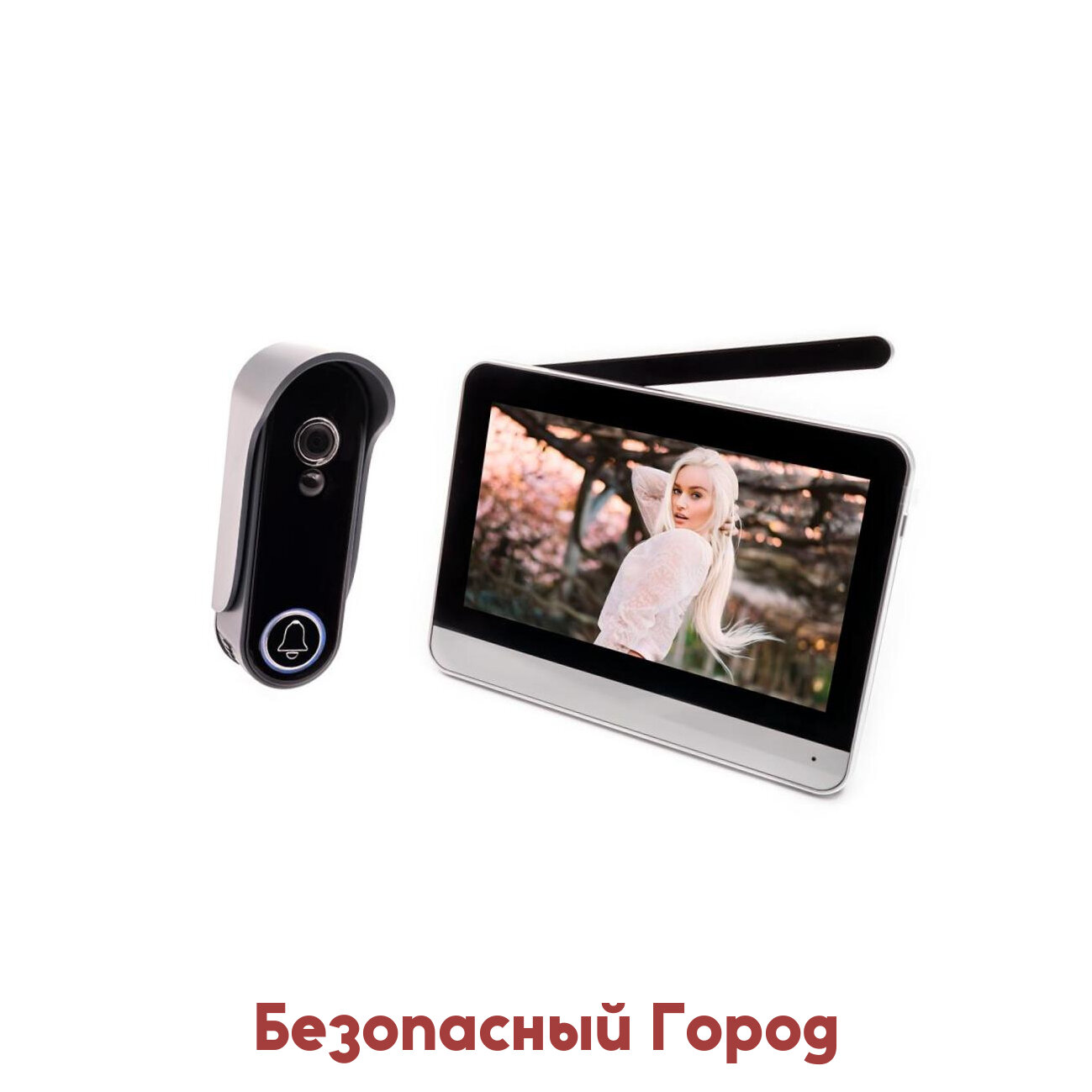 Комплект радиоканальный видеодомофон с записью на SD карту и вызывной панелью - Sky-Net 900-64Gb (C78575OK): HD монитор 7 дюймов, вызывная панель с