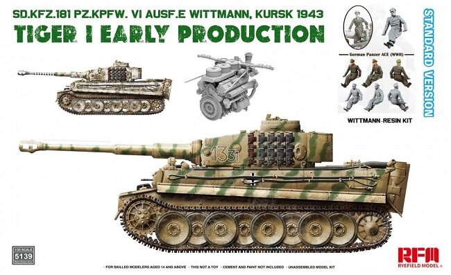 5139 RFM Танк Tигр (ранняя версия, Курск 1943г, + фигура Михаэля Виттманна) 1/35