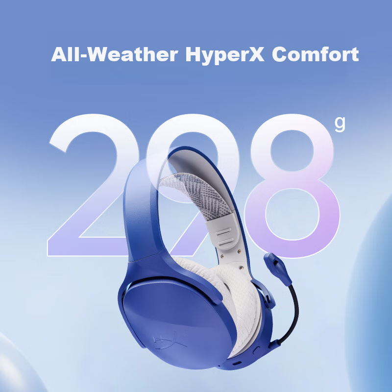 HYPERX Cloud Jet Blue Hurricane Light Edition Wireless Gaming Headset Zero Latency Long-lasting Battery