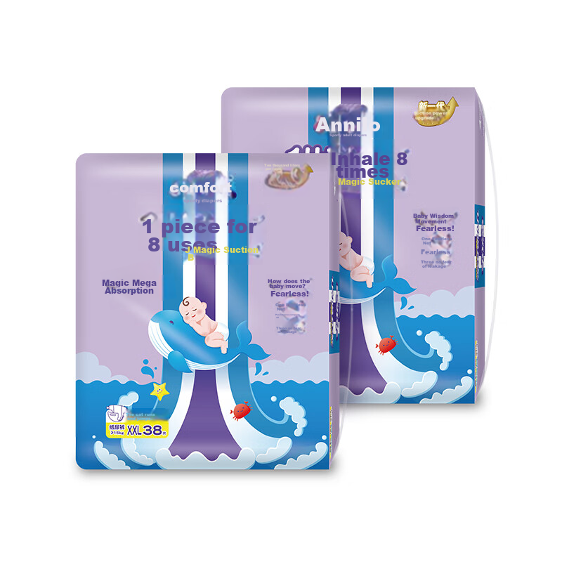 Подгузники Anerle Magic Absorbent XXL 76 шт. для детей от 15 кг и выше Ночной режим Высокая впитываемость Одноразовые