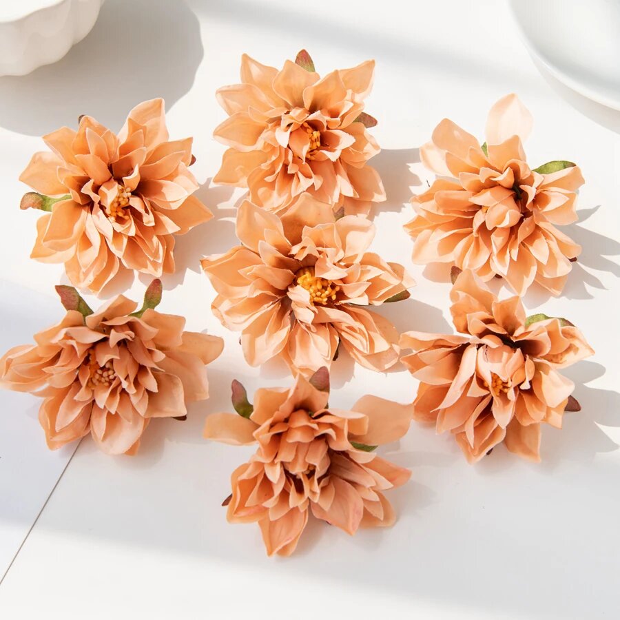 Искусственные шелковые герберы ZQCY, 20 шт. Оранжевый, 10 pieces, Оранжевый