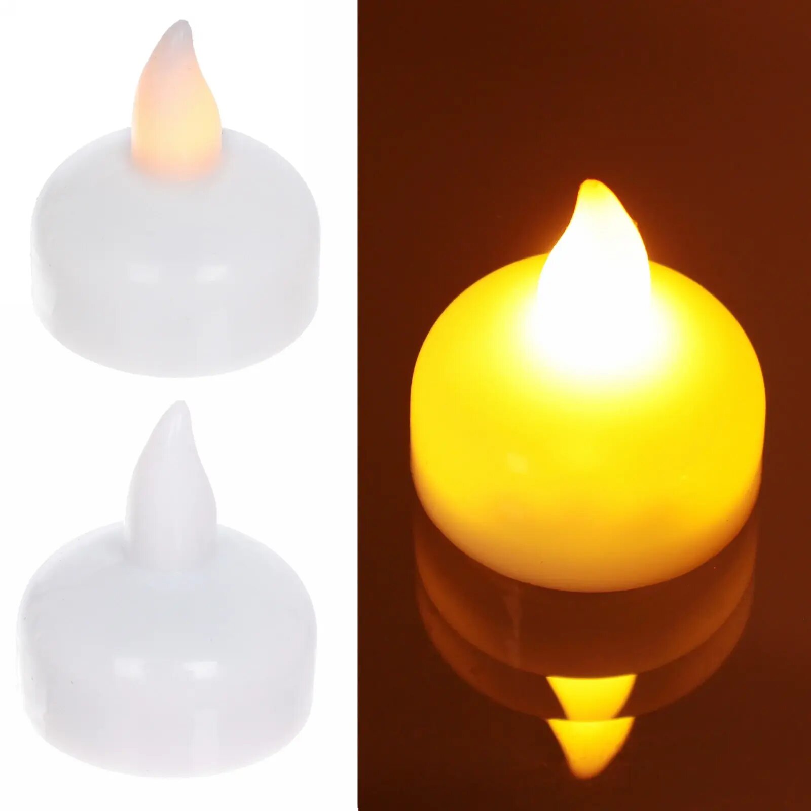 Плавающая LED свеча «Мерцание» с водой, имитация пламени, пластик