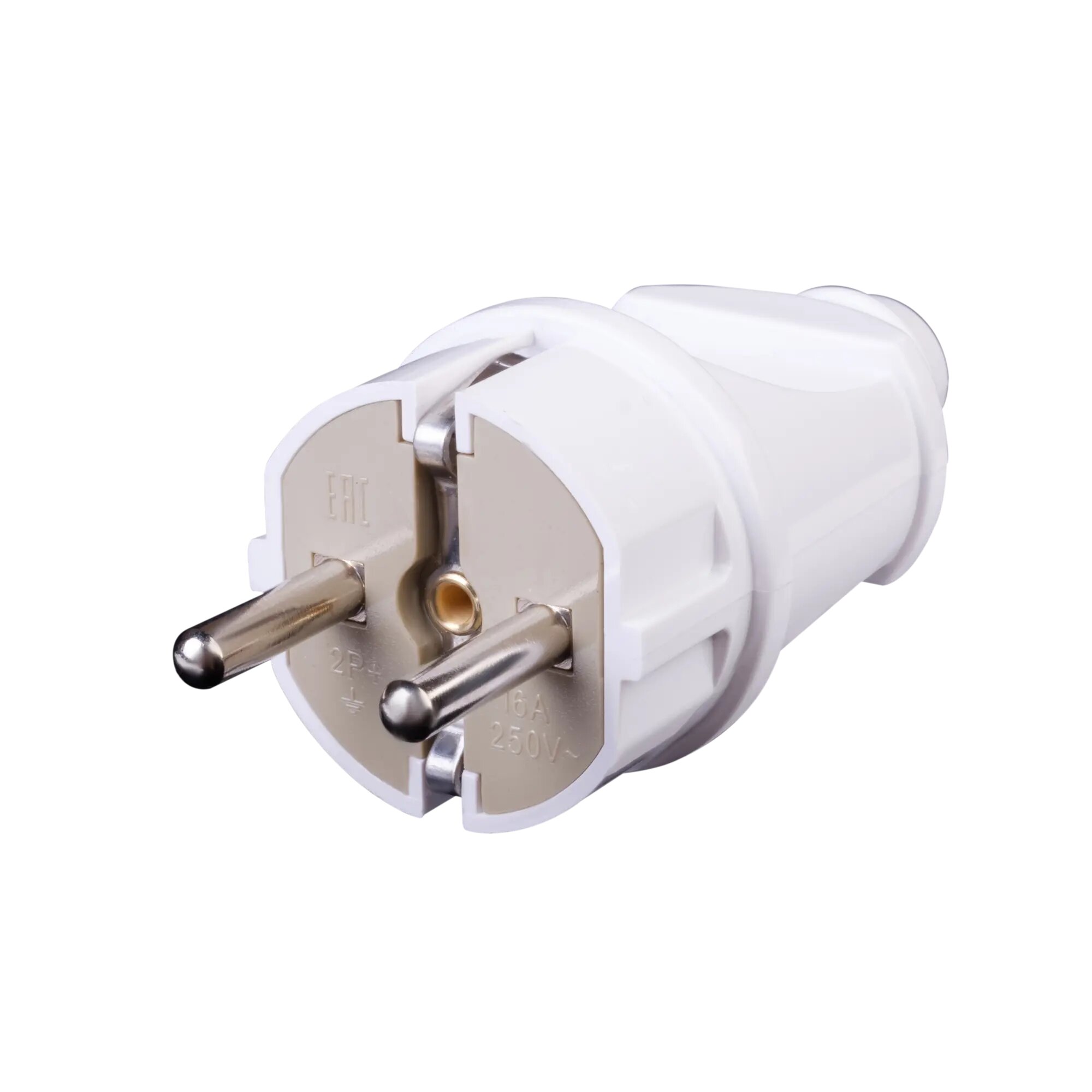 Duwi прямая вилка 250 В с заземлением 16 А белого цвета для бытовой электрики
