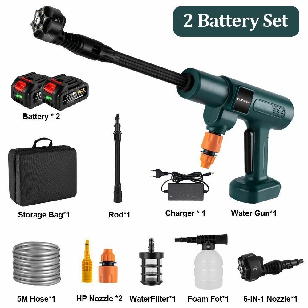 Водяной пистолет, беспроводная конструкция, с фильтром, 18 В, 3500Вт, 4.1л/мин, давление 200бар