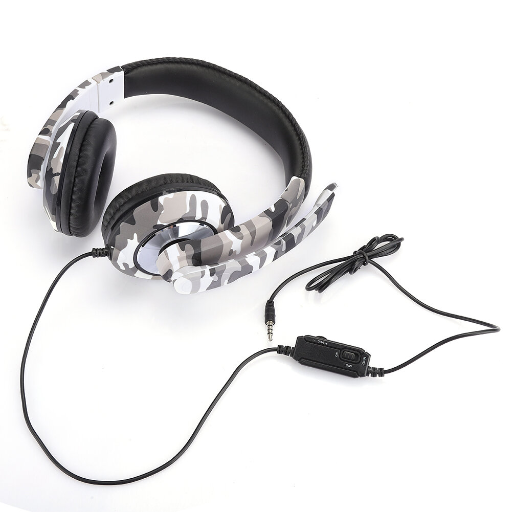 Головной Телефон Компьютерные Игровые Наушники Гарнитура для PS4 Белый Камуфляж