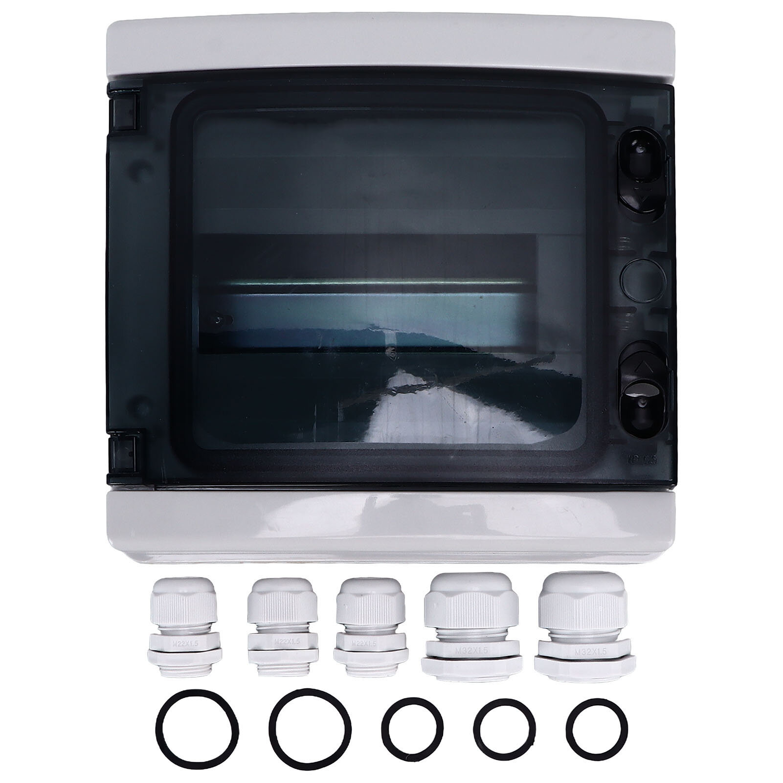 Распределительная защитная коробка на 8 разъемов для DIN-рейки, степень защиты IP65, водонепроницаемая, с прозрачной крышкой, соединительный корпус.