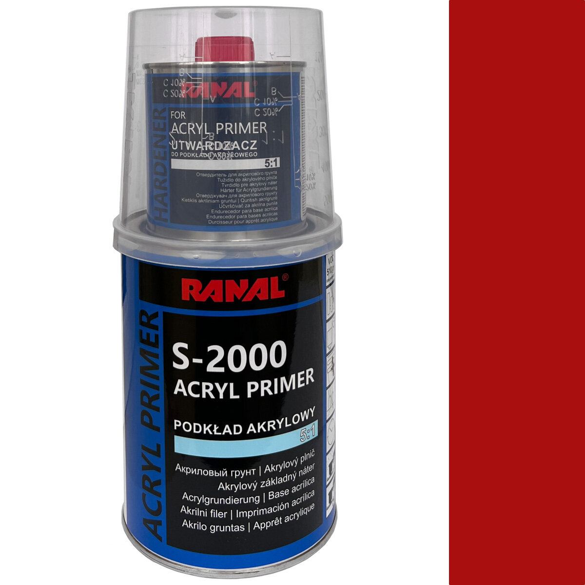 Грунт 5+1 красный MS S-2000 акриловый с отвердителем RANAL (0,8л+0,16л)