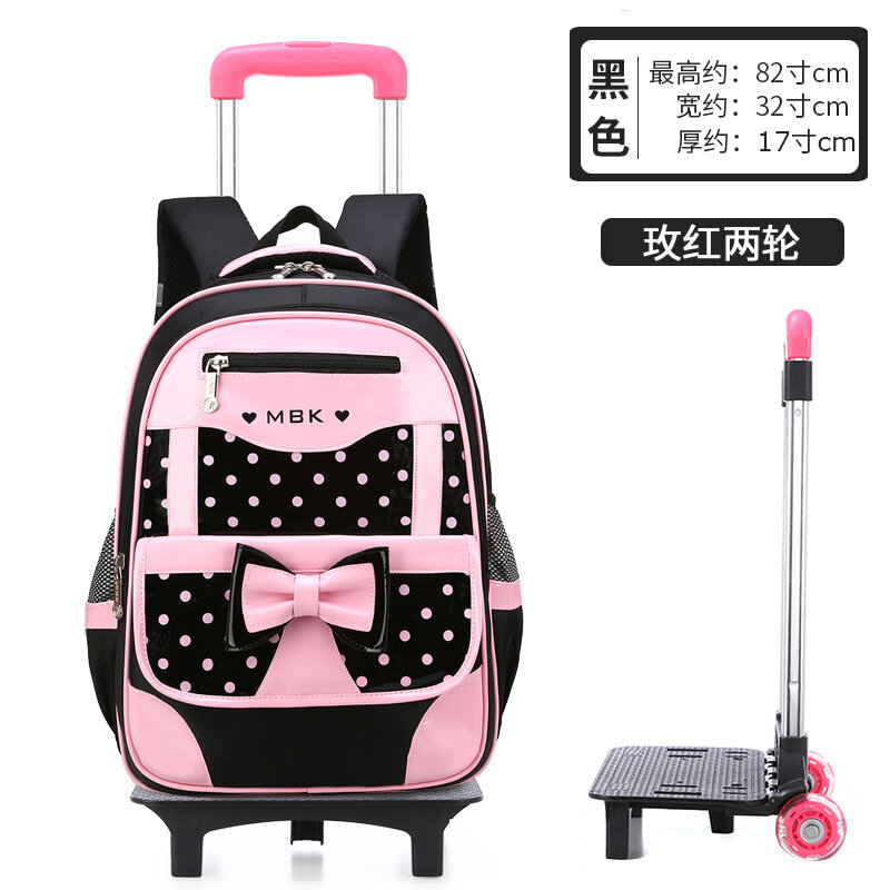 Сумка-тележка "Школьный рюкзак принцессы", для девочек, 3 колеса, 1-6 класс