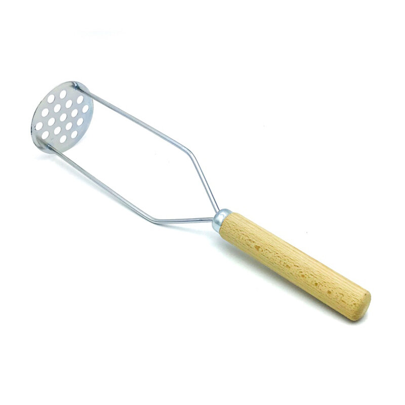 Пресс для картофеля, для приготовления пюре, нержавеющая сталь, дерево, 27х7 см