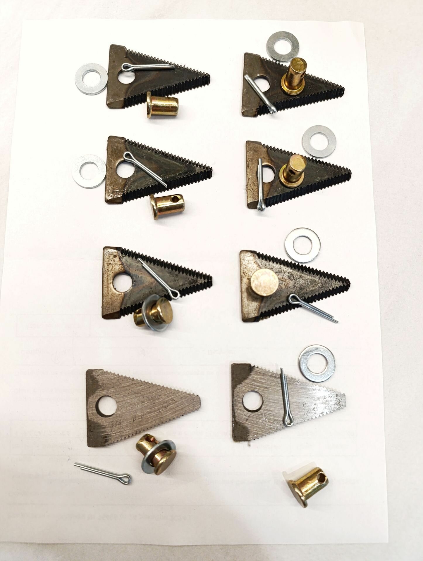 Сегментные ножи (усиленные) для роторной косилки мотоблока. Полный комплект 8 шт